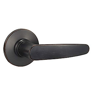 Amazon Basics Straight Door Lever, Passage, Oil Rubbed Bronze