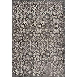 JONATHAN Y MDP405A-3 Roma Ornate Geometric Tile Indoor -Area Rug Vintage Transitional Contemporary Casual Easy-Cleaning Bedroom Kitchen Living Room Non Shedding, 3 X 5, Grey