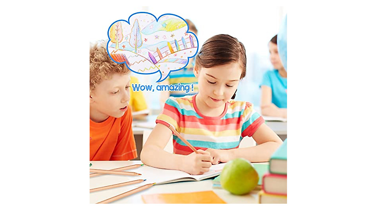 ThEast 7-in-1 Rainbow Colored Pencils - Safe & Pre-sharpened for Kids