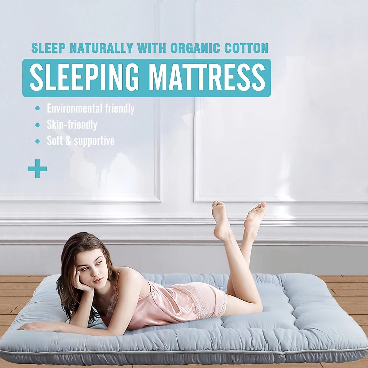 KIAYACI Japanese Floor Mattress Floor Mats Twin Mattress Futon Mattress Guest Beds and Folding Beds Foldable Camping Pad for Adult and Kids Twin Size