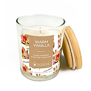 Simply Soson Warm Vanilla Sugar Scented Candle for Home - 7 oz Jar Candle - Scented Candle Gift, Aromatherapy Candle, Candles for Home Scented, Candles for Women, Fall Candles