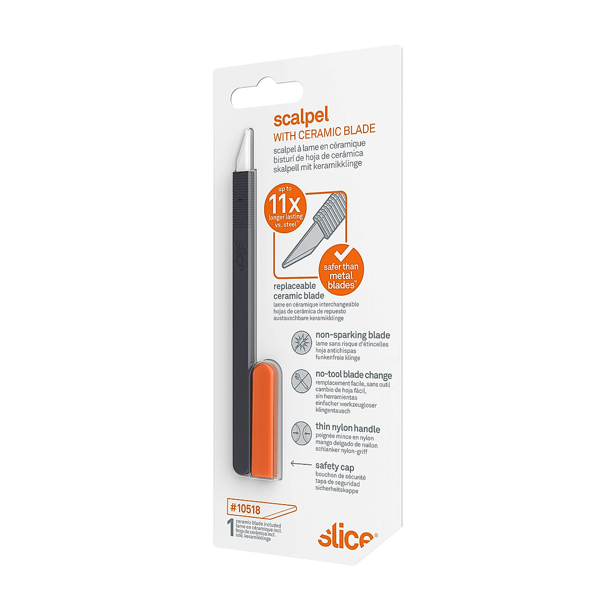 Slice Scalpel, 1 Pack, Black with Orange