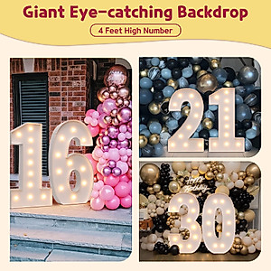 imprsv Marquee Numbers, 4FT Light Up Numbers for 1st Party Birthday Decorations, Mosaic Numbers for Balloons, Large Cardboard Numbers, Number One Balloon Frame, Number Blocks Birthday Decor