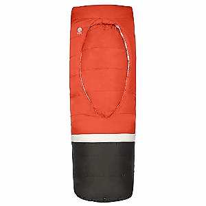 Sierra Designs Frontcountry Bed: Zipperless 20 Degree Synthetic Sleeping Bag, Long Red/Black
