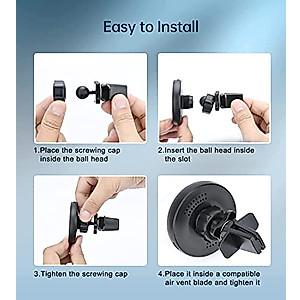 Magnetic Wireless Car Charger Mount Compatible with Magsafe iPhone 13/ iPhone 12/12 Mini/12 Pro/12 Pro Max, 15W Fast Charging Air Vent Magnet Accessories Car Phone Holder