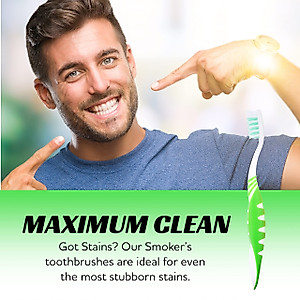 Extra Firm Toothbrush, Hard Bristle Toothbrush Set for Adults or Smokers Travel Toothbrush Kit, Hard Multicolor Denture Brush, Large Head, Manual Travel Toothbrush Hard Bristles