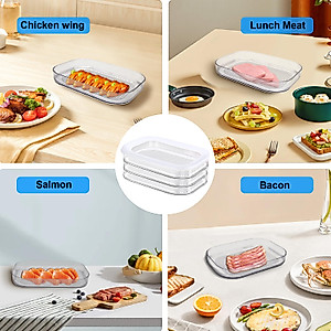 Deli Meat Container for Fridge, Lunch Meat Container with Lids for Refrigerator, 3 Layer Stackable Meal Prep Containers, Food Storage Boxes for Bacon, Cheese, Ham, Cold Cuts, Salami, Clear 1Pack