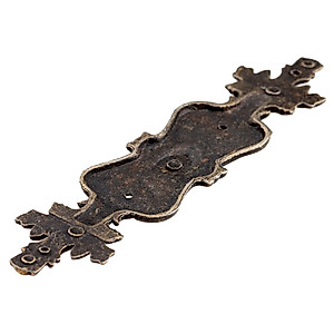 dophee 4 Pack Retro Decorative Corners Bracket, Antique Bronze Applique Furniture Chest Case Wooden Box Feet Leg Corner Protector Guard Furniture Fittings with Mounting Nails, 100x23mm/3.94"x0.91"