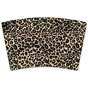 Mugzie Small Leopard Spots Travel Mug with Insulated Wetsuit Cover, 16 oz, Black