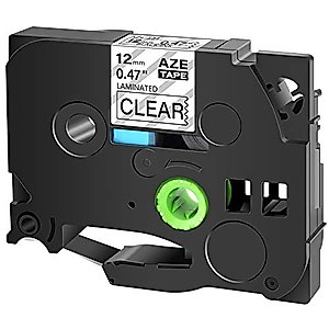 Cruxer Compatible for Brother TZE131 TZ131 12mm 0.47" Labelling Tape Black Text on Clear Tape Replacement for PT Cube PTE550 PTP750 PTD210 PTD450 PTH110 PTD400AD PT710BT Label Makers, 1-Pack