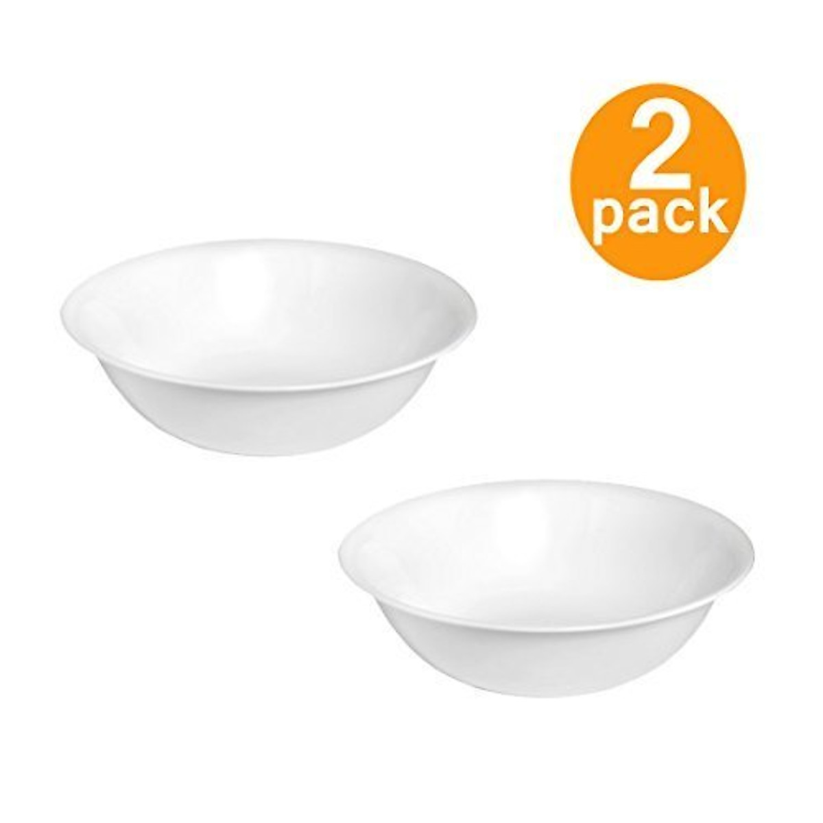 Corelle Livingware 2 qt. White Glass Winter Frost Serving Bowl 2 pk