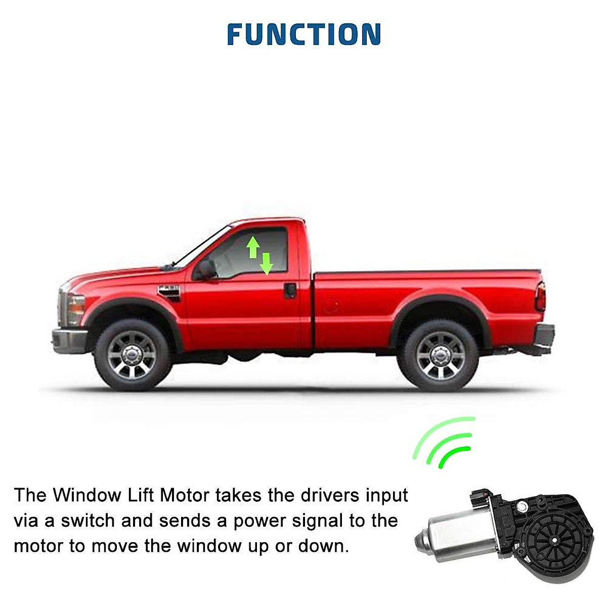 Power Window Lift Motor Replacement Compatible with 2000-2005 Ford Excursion 2000-2010 Ford F250 F350 Super Duty Window Lift Motor Front Left Position Replace # 742-260