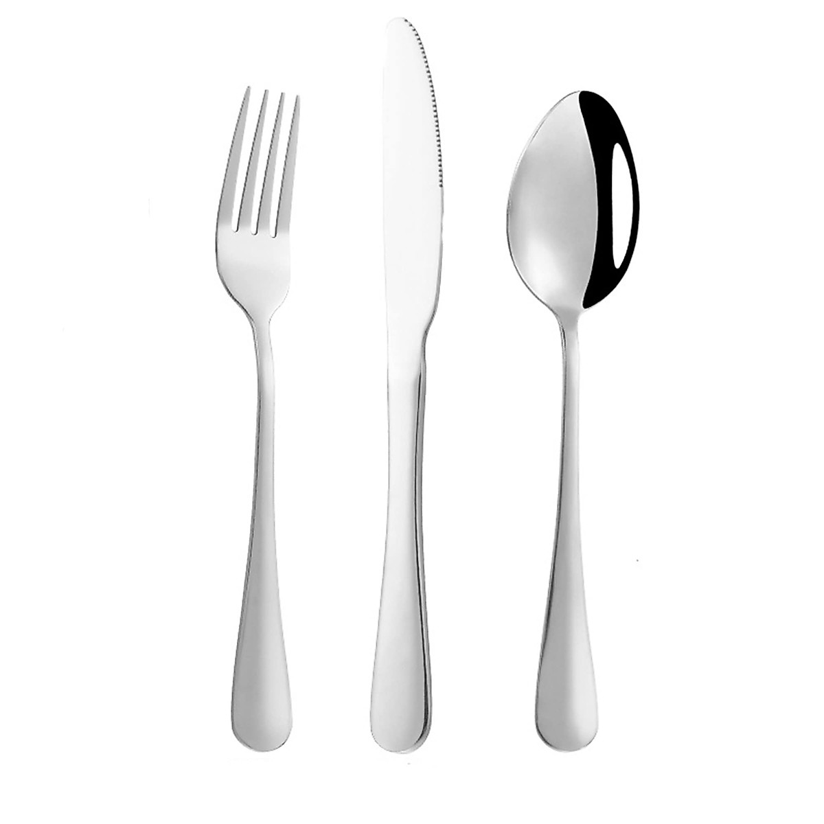 OBTIAN Stainless Steel Customized Flatware Set,Engraving Name Knife Forks Spoon,Personalized names will be engraved on your tableware, Customized Birthday Christmas Gift Silver