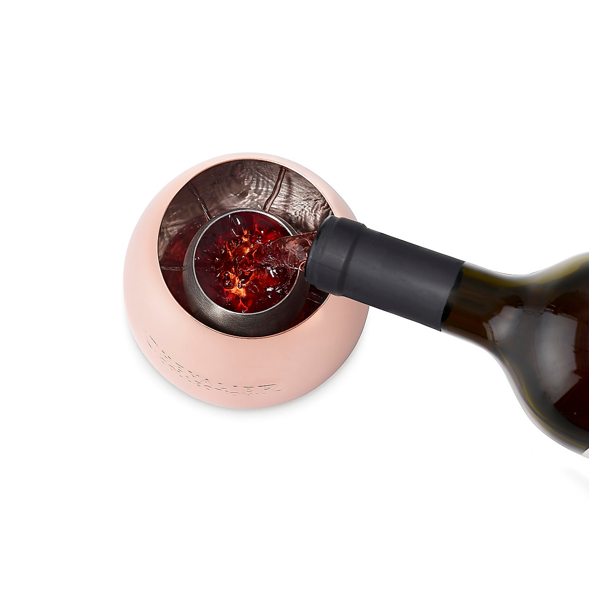 Stainless Steel Aerating Wine Glass by Chevalier Collection (Set of 2) - Patented Vessel With Removable Aerator for Decanting Wine And Spirits - Unique Gift for Wine Lovers