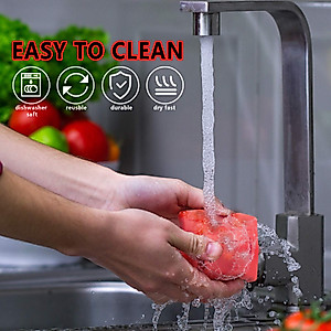 6 PCS Silicone Assist Hot Handle Holder, Pot Holders Cover, Non-Slip Pot Holder Sleeve, Heat Resistant Potholder Cookware Handle for Cast Iron Skillet(Red, Orange, Black)