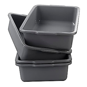 Readsky 34 L Grey Plastic Bus Box, Commercial Bus Tubs, 4 Packs