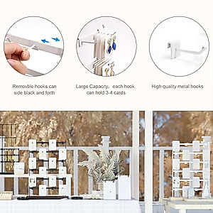 Lolalet Earring Display Stand for Selling, 6 Tier Earrings Display Rack with 24 Adjustable Hooks, Jewelry Display Stand for Vendors Earrings, Keychain Cards Retail Display -White