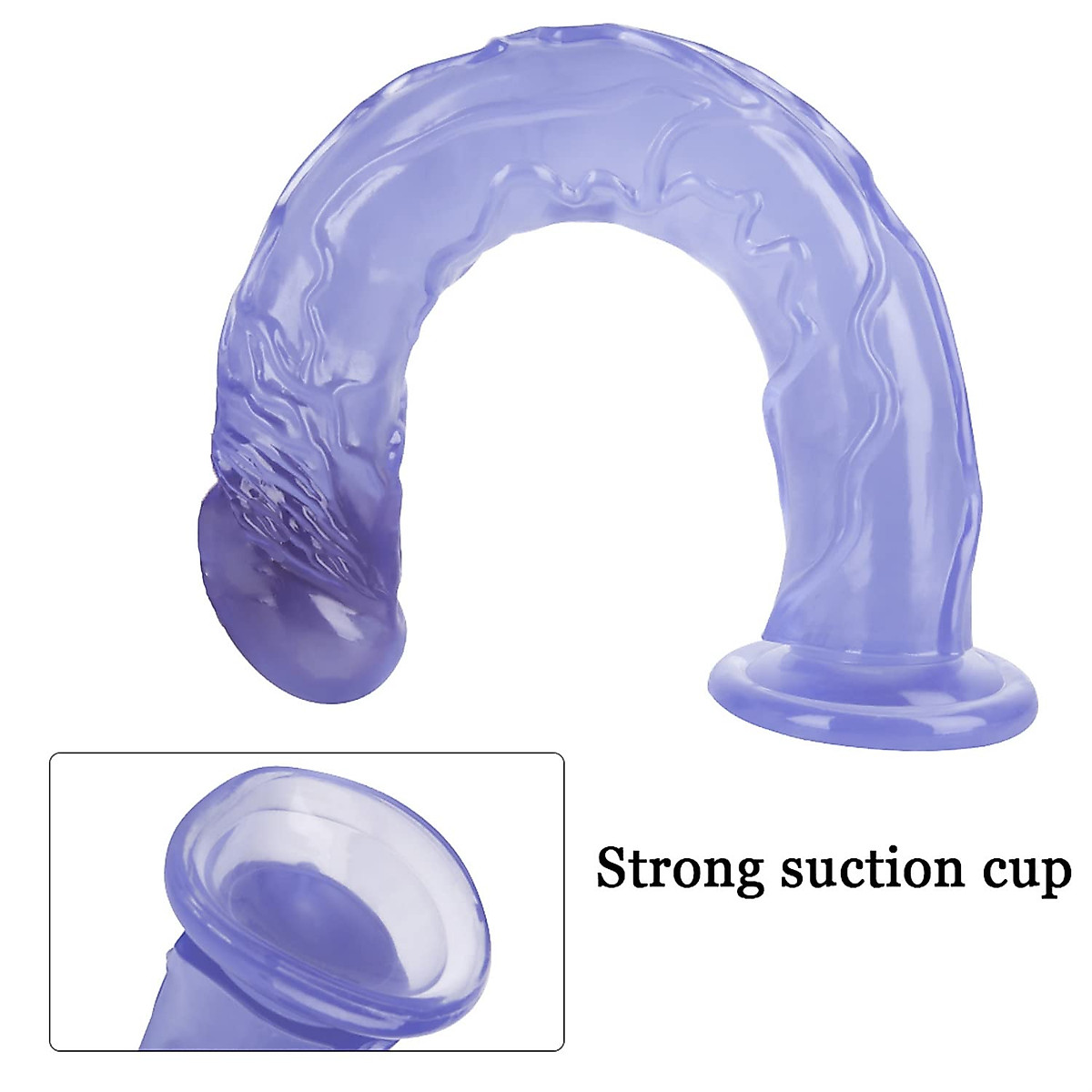 13 Inch Jelly Crystal Dildo, Realistic Huge Flexible Dildos with Powerful Suction Cup Base Large Soft Thick Anal Dildo Adult Sex Toy for Women - Blue
