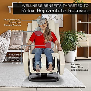 Human Touch WholeBody 7.1 Living Room Recliner Massage Chair - Full Body Professional Grade Personal Massage - Relaxation w Heat for Targeted Stress + Muscle Pain Relief with Foot Calf - Espresso