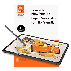 KCT 2 Pack Paper Screen Protector Compatible with Samsung Galaxy Tab S10 Plus/Tab S9 Plus/Tab S8 Plus/Tab S7 Plus/Tab S7 FE (12.4 inch), Compatible with S Pen Anti Glare