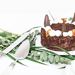 CATHYLIN REVERIE Collection Wedding Cake Knife and Server Set and 4-Piece Cheese Tool Set