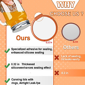 UNERVER 52 PCS Mason Jar Lids and Rings Wide Mouth, Reusable Large Canning Lids for Mason Jars, Food Grade Material Fit & Airtight, Lids for Mason Jars Complimentary whiteboard marker