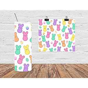 Pastel Peeps Bunny Pattern 20oz Stainless Steel Tumbler with Spillproof Lid and Straw