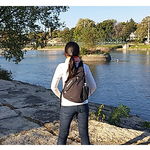 NeatPack Versatile Canvas Sling Bags, Travel Backpack, Wear Over Shoulder or Crossbody Bags - Black