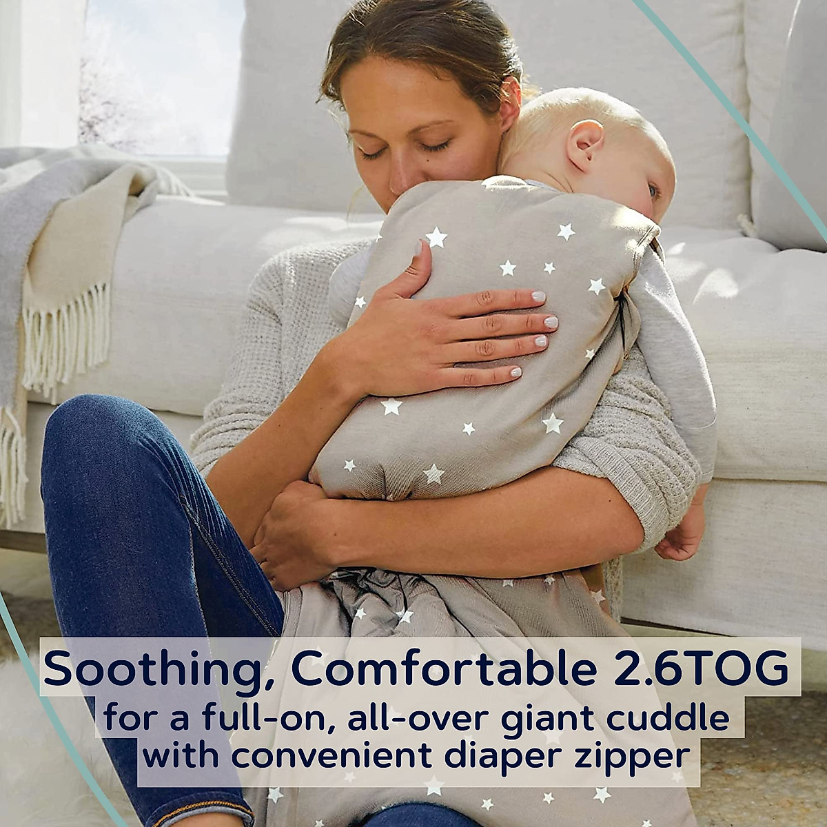 GUNAMUNA Unisex Baby Sleep Bag, Sleep Sack Sleeping Bag for Infants Toddlers, Easy Changing Diaper Zipper, 2.6 TOG, Magnolia, 18-24 Months