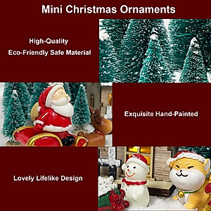 VARACL Funny Wooden Tiny House Ornaments, 25PCS Christmas Miniature Ornament Kits Decorations for Dining Room Tables, Unique Housewarming Gifts Ideas, Favors Christmas Decor Party Supplies