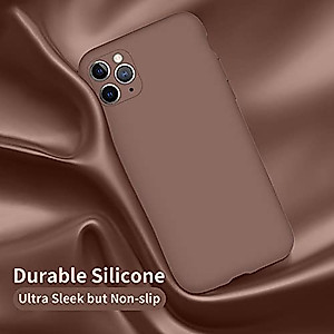 Cordking iPhone 11 Pro Case, Silicone Ultra Slim Shockproof Phone Case with Soft Anti-Scratch Microfiber Lining, [Enhanced Camera Protection], 5.8 inch, Light Brown