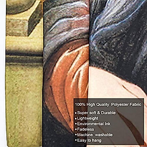 Instruban Little Girl Mona Lisa Wall Tapestry Cute Figure Painting Tapestries Decoration for Bedroom Living Room(H51.2×W59.1)