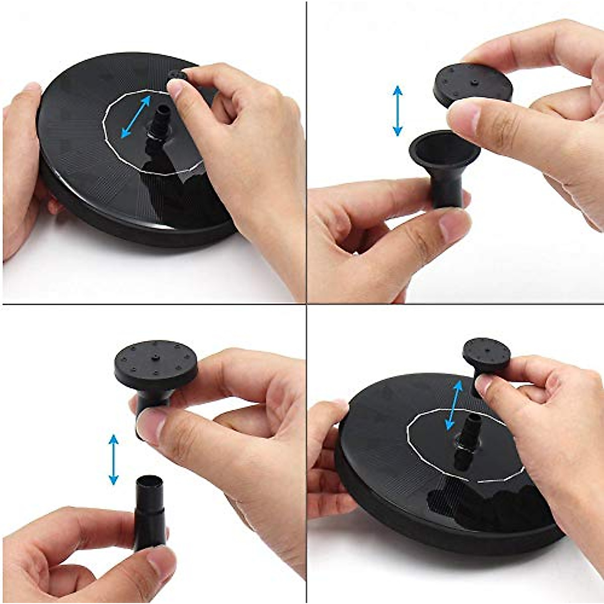 Lheng Solar Powered Fountain Pump, Solar Birdbath Fountain, 7V/1.4W Free Standing Floating Birdbath Water Pumps for Garden, Patio, Pond and PoolIdeal