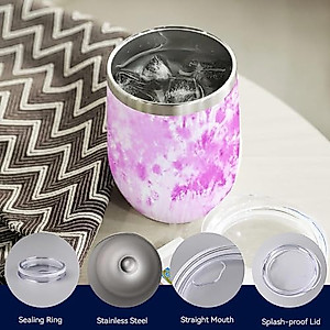 silichee 20 Oz Stainless Steel Insulated Tumblers with Lid Tie Dyed Pattern on Cotton Fabric Insulated Tumblers Vacuum Coffee Mugs for Hot and Cold Coffee