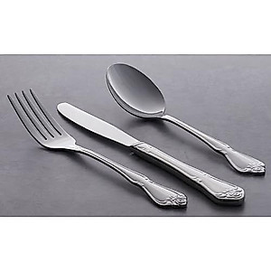 Oneida True Rose 45 Piece Everyday Flatware, Service for 8, 18/0 Stainless Steel, Silverware Set, Silver