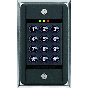 Seco-Larm SK-B111-PQ Bluetooth Access Controller Indoor Single-Gang Keypad with Proximity Reader, Multiple User Types, App-Based Setup, Up to 200 Users, Easy Backup/Restore, Wrong-Code Lockout