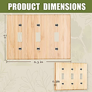 2PC Solid Wood 1-Gang Duplex Toggle Light Switch Plate 4.5" X 6.3" Bamboo Light Switch Cover Quality Raw Wooden Decorative Bedroom Kitchen Home Decor (1-Gang Duplex Toggle)