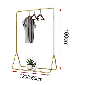 Antirust Iron Clothes Rail,Fashion Elegant Garment Rail,Modern Simple, Durable/Golden / 150cm