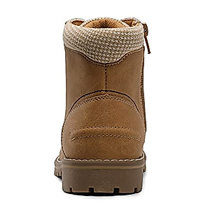 Bruno Marc Boys Girls Ankle Boots Side Zipper Outdoor Comfort Autumn Winter Casual Lace Up Combat Boots,Brown,Size 5 US Big Kid SBBO222K