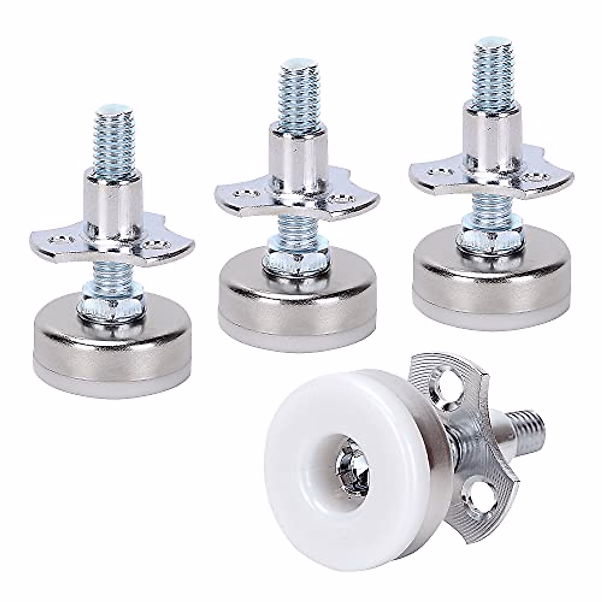 HanKun Adjustable Furniture Leveling Feet Furniture Leveler Tee Nut Kit 3/8-16 Inch Thread Size, Heavy Duty Furniture Legs for Cabinets or Tables to Adjust Height of Legs(Set of 4)