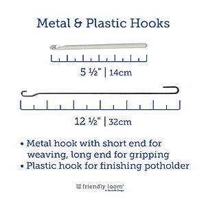 Friendly Loom 10" PRO Size Black Potholder Metal Loom Kit with Bright Rainbow Color Cotton Loops to Make 2 Potholders, Weaving Crafts for Kids & Adults MADE IN THE USA by Harrisville Designs