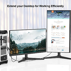 DisplayPort (DP) to HDMI Adapter Cable, Display Port to HDMI Adapter Converter Male to Female Connector 1080P for Computer, Desktop, Laptop, PC, Monitor, Projector, HDTV-Black