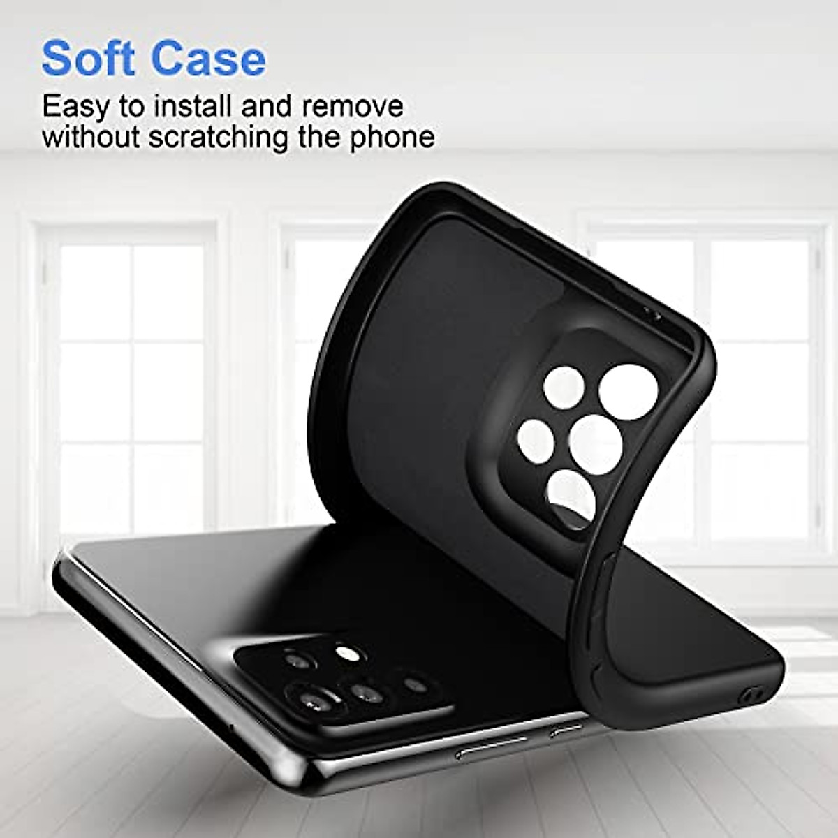 Foluu Silicone Case for Samsung Galaxy A53 5G, Liquid Gel Rubber Case with Soft Microfiber Lining Cushion Slim Hard Shell Shockproof Protective Cover for Samsung Galaxy A53 5G 2022 (Black)