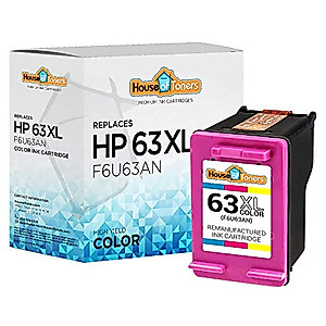 Houseoftoners Compatible Ink Cartridge Replacement for HP 63XL Ink Cartridges Color, Envy 4520 Deskjet 1112 2130 3630 3631 3632 Officejet 3830 4650 4655 5212 (1 Color)