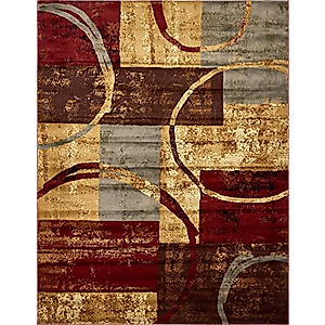Unique Loom Barista Collection Area Rug - Kouillou (9' x 12' Rectangle, Multi/ Brown)