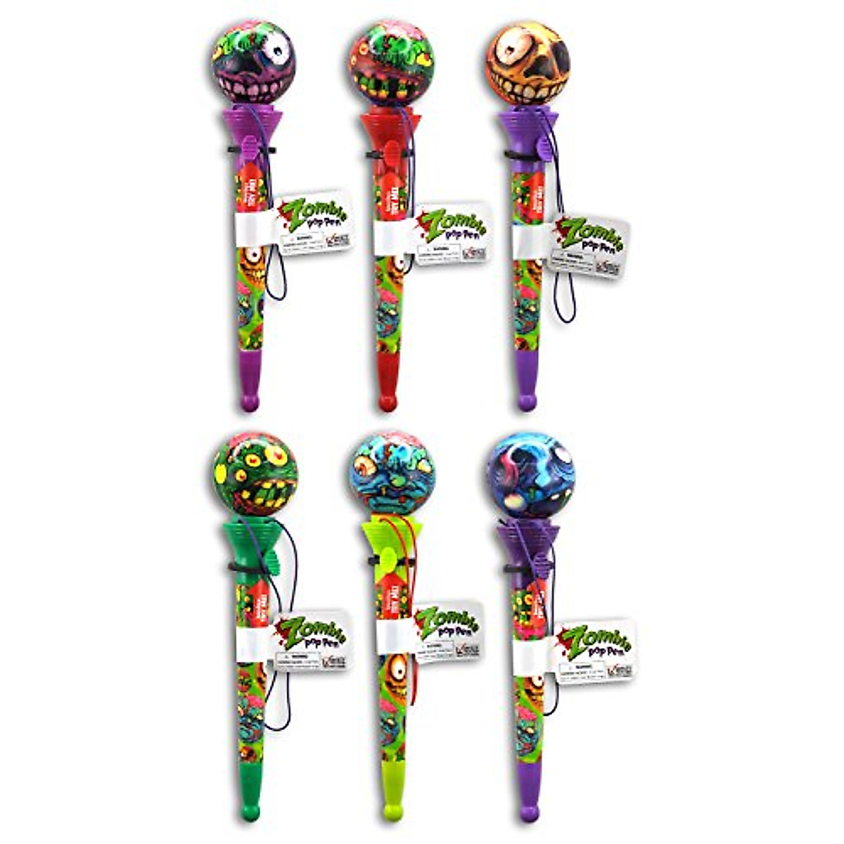 Zombie Pens with Pop-Off Zombie Head - Bright Green