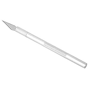 Art Knife, Carving Knife, Nonslip Stainless Steel Precision Knife Hobby Knife Wood Carving Artwork Craft Knife with 5 Spare Blades for Phone Repair, Art, Hobby, Scrapbooking, Stencil (Silver)