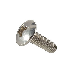 10-32 x 1" Truss Head Machine Screws, Full Thread, Phillips Drive, Stainless Steel 18-8, Bright Finish, Machine Thread, Quantity 50 Pieces by Fastenere