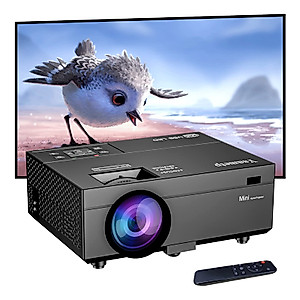 Mini Projector, 1080P Full HD 170” Screen Supported Video Projector, 8000Lux Home Theater Movie Projector Compatible w/Android/iPhone TV Stick HDMI VGA USB AV TF PC Laptop