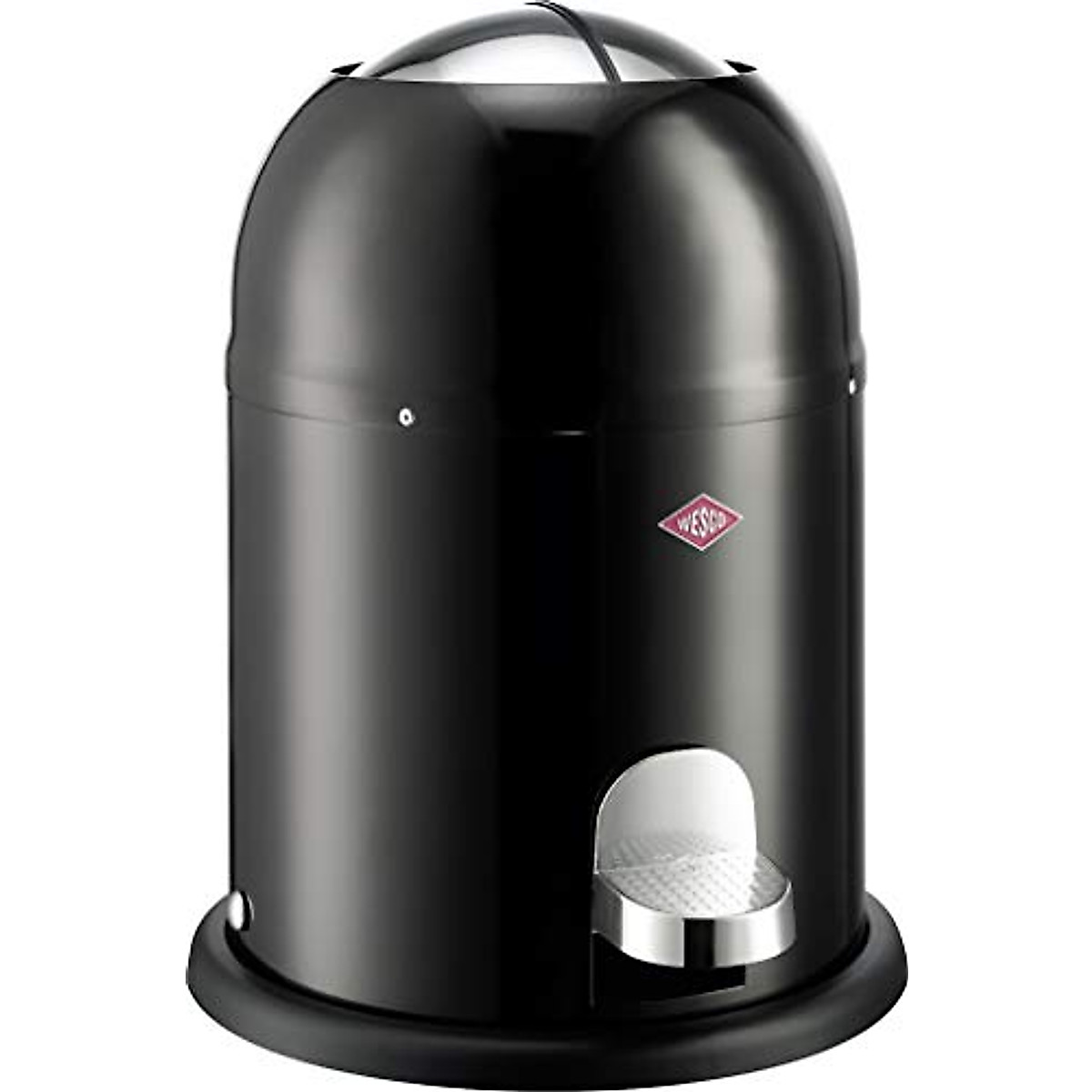 Wesco Single Master - German Designed - Small Step Trash Can, Powder Coated Ssteel, 2.4 Gallon / 9 L, Black